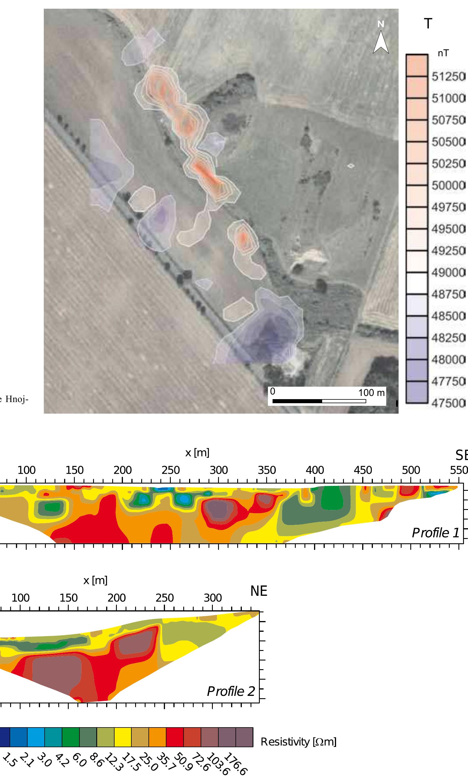 2d-inverted multi-electrode resistivity profiles.