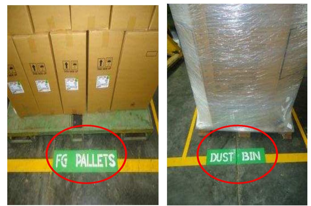 -24: finished goods pallet and dustbin location