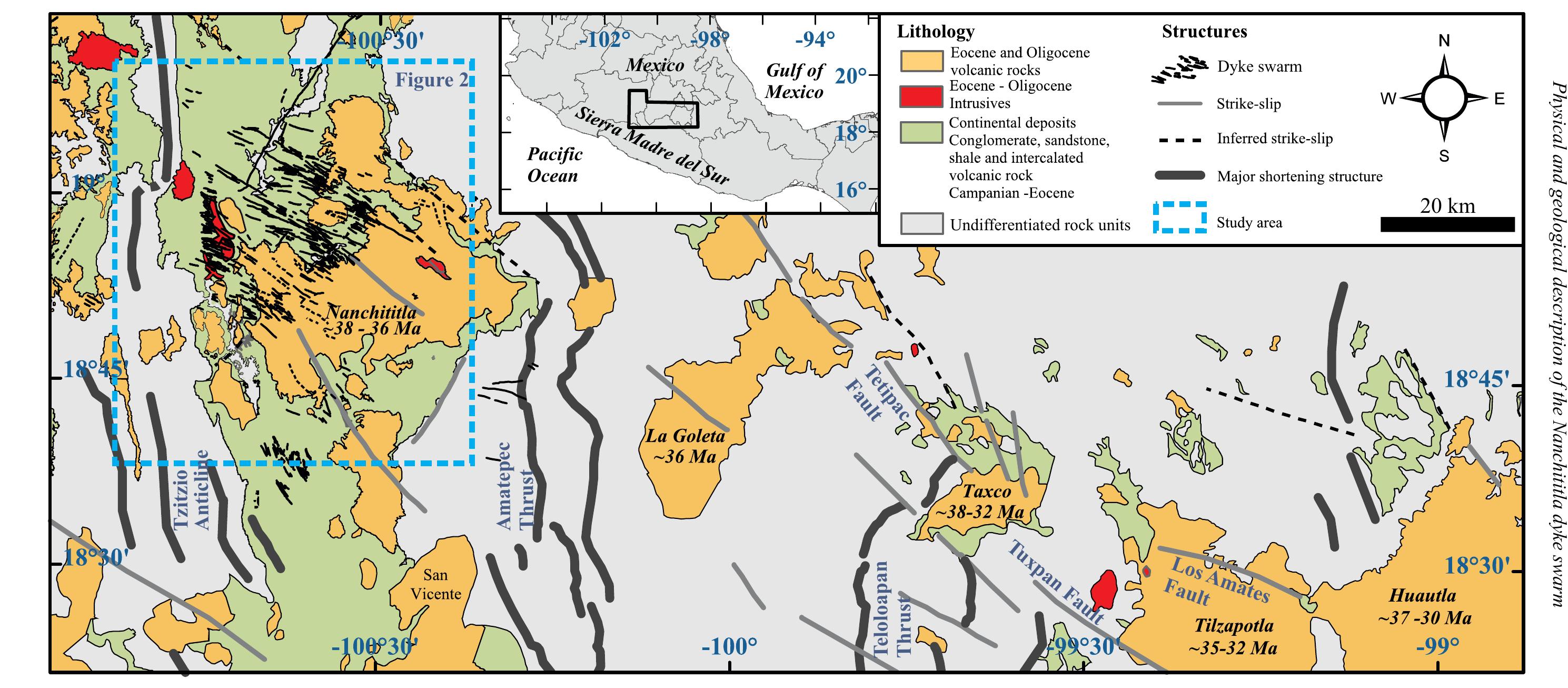 Schematic map showing the regional geological setting. the