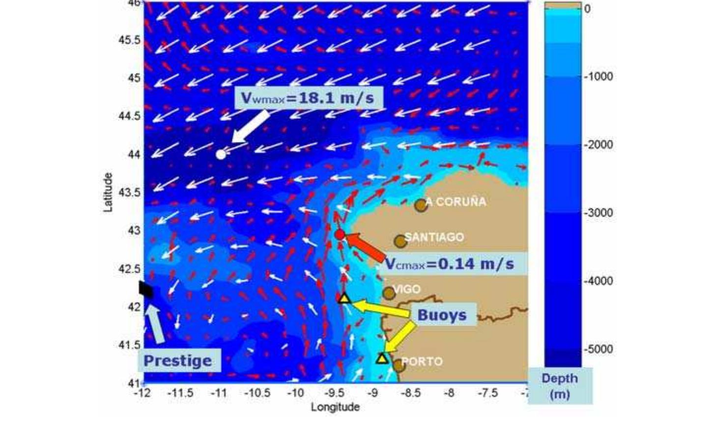Visualization of the wave model input fields and of the data