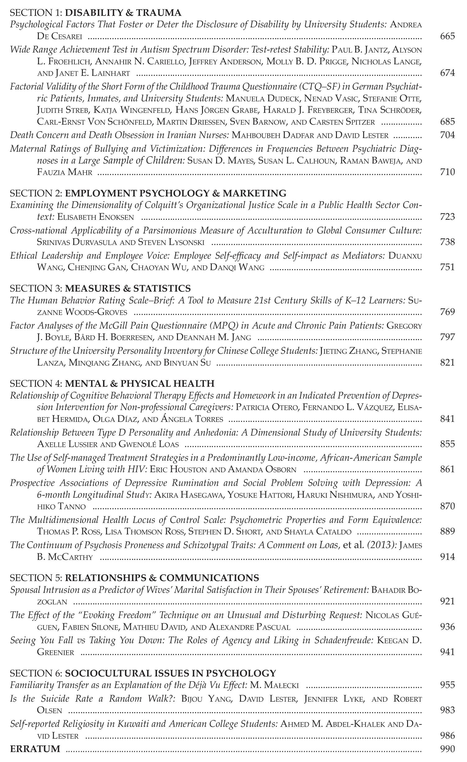 Table 1 - THE MULTIDIMENSIONAL HEALTH LOCUS OF CONTROL