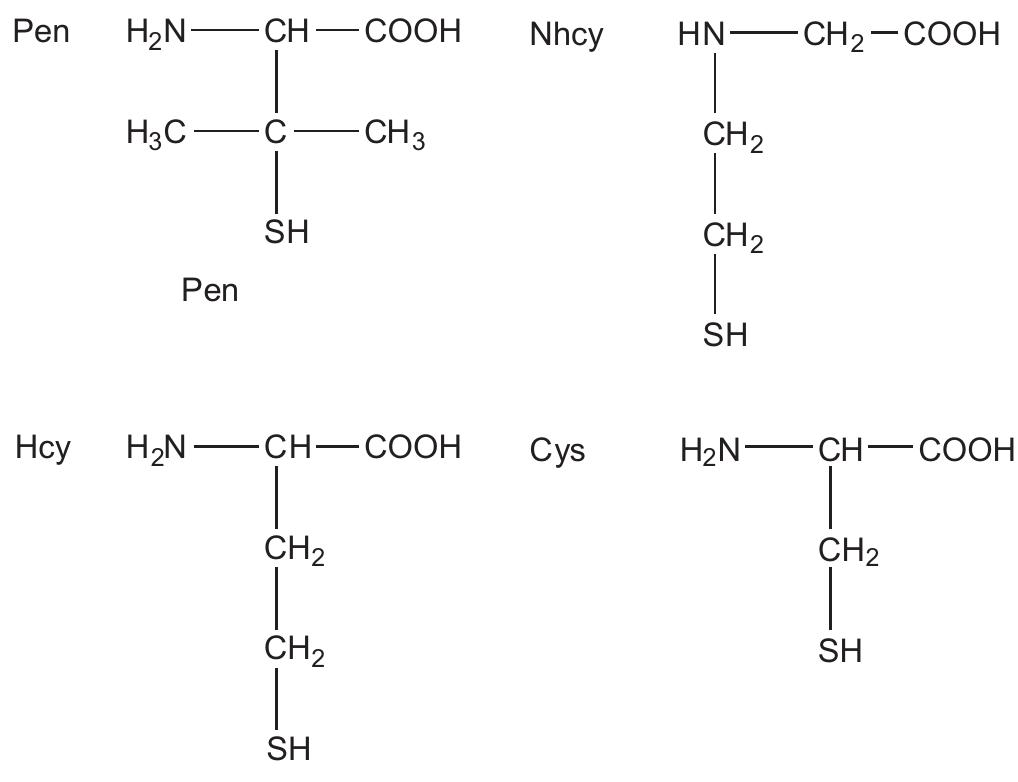 Chemical structure of a residues which were introduced in