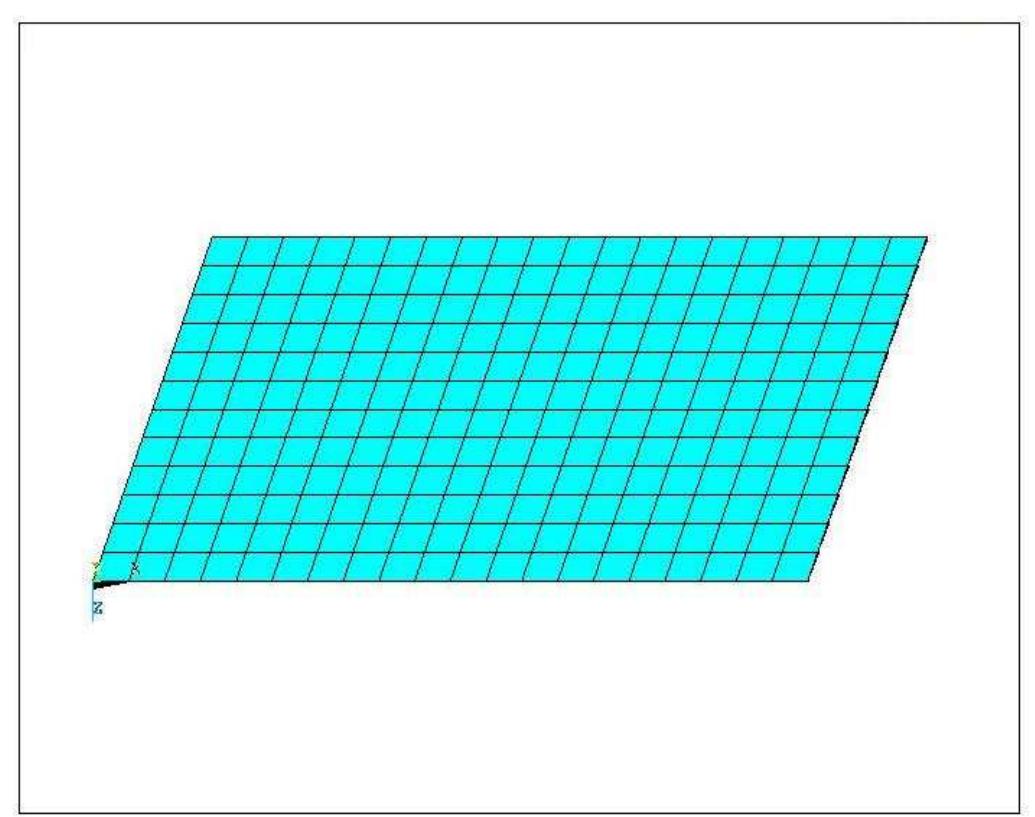-6: fe model of skew slab with 20° skew fig -5: fe model of