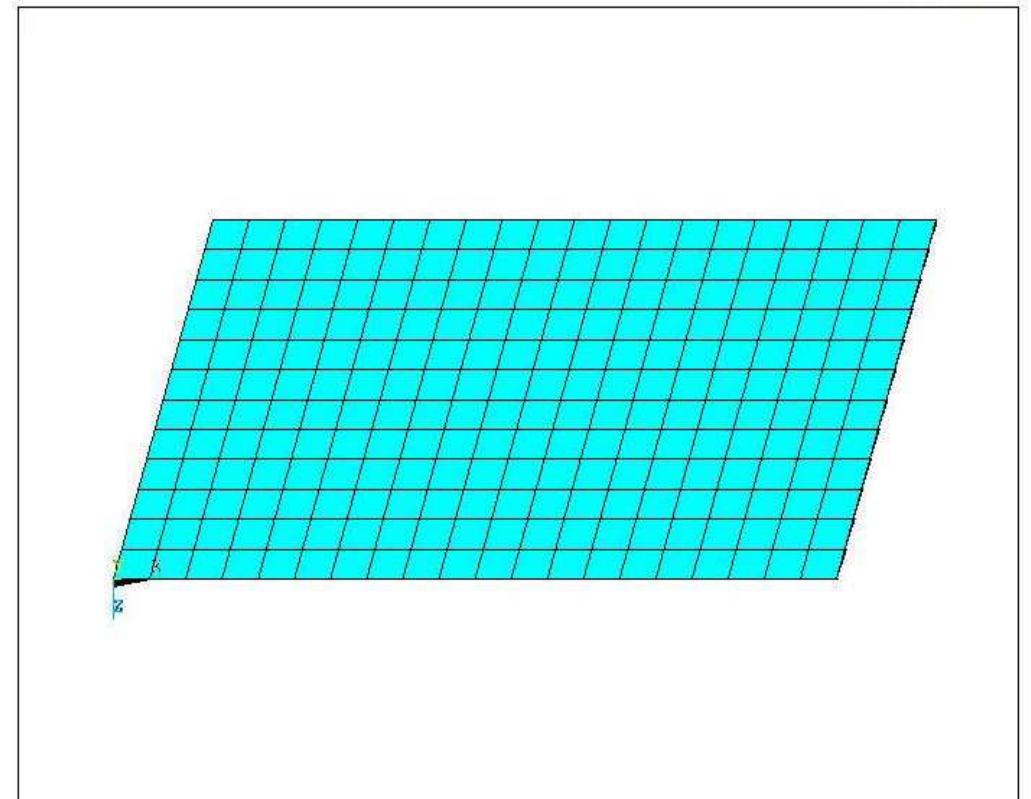 -4: fe model of skew slab with 0° skew