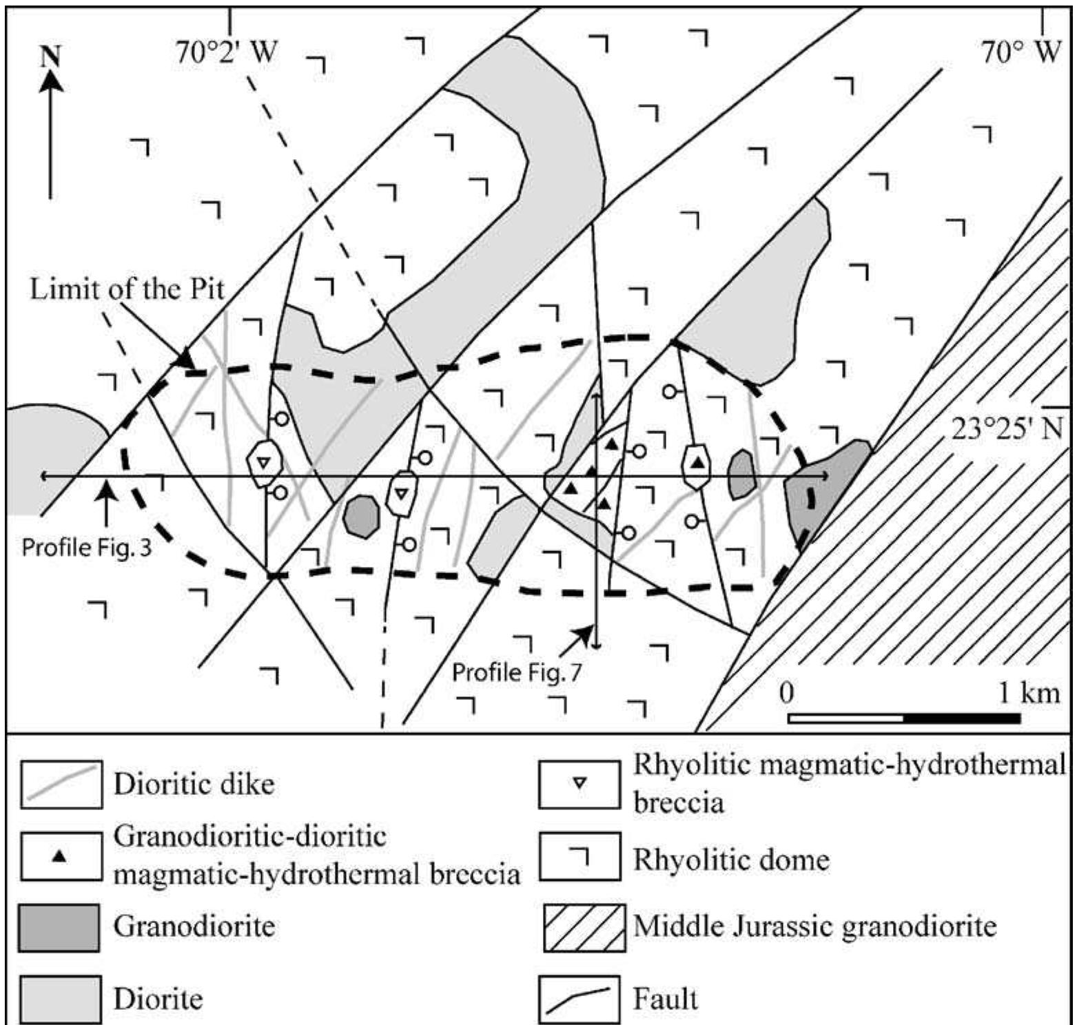 Geological map of the mantos blancos ore deposit the central