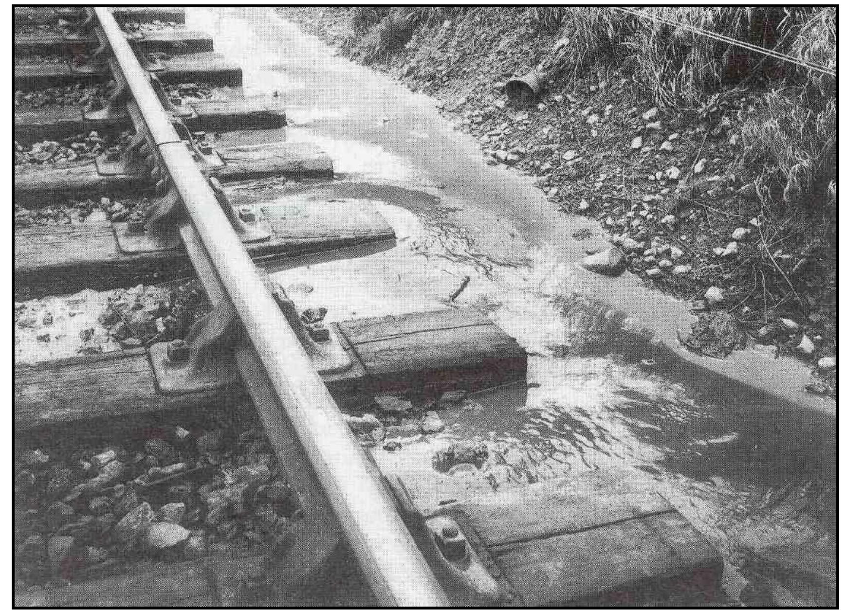Ballast/sleeper erosion and/or the presence of dirty ballast