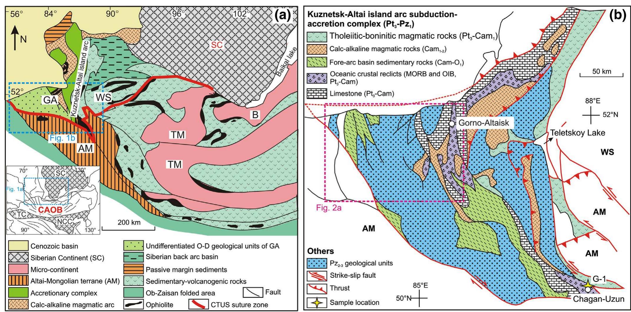 (a) simplified geological map showing the tectonic framework