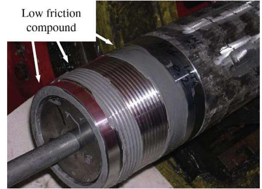 Low friction compound applied on the adp end at the contact