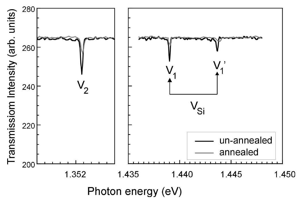 Absorption spectrum of a si 4h crystal grown under