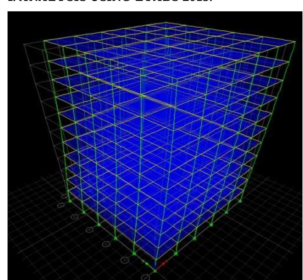 Shows the deflection diagram of 11 storey building