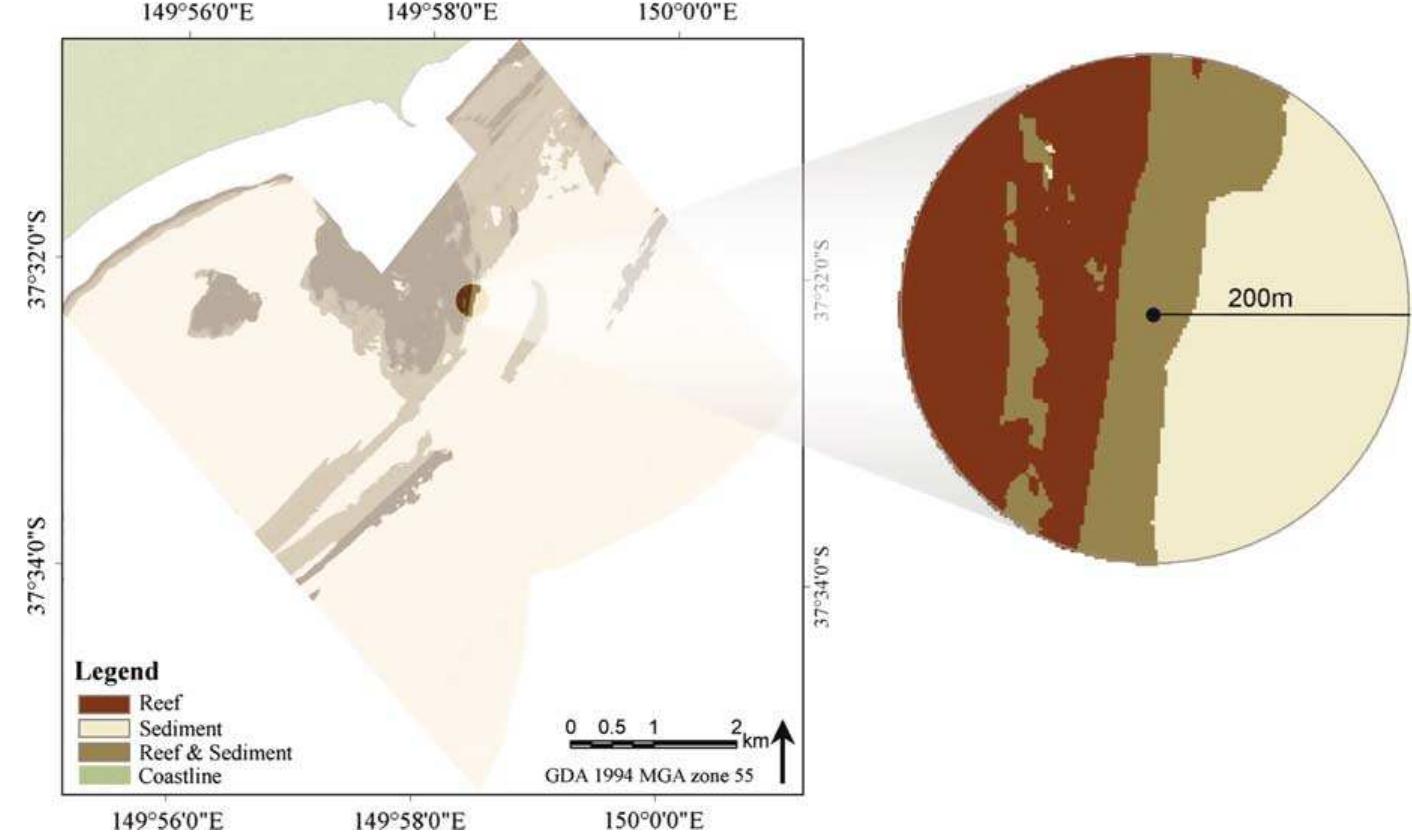 Substrate map for cape howe marine national park displaying