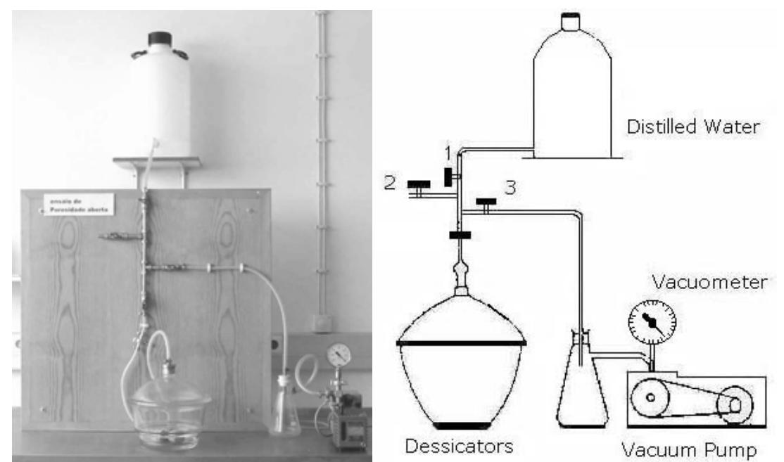 Schematic representation and picture of water absorption