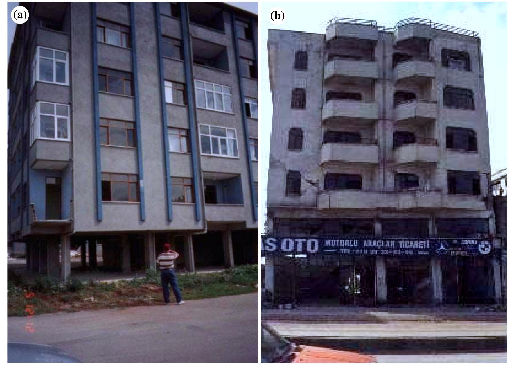 Examples of soft storey reinforced concrete buildings. fig.