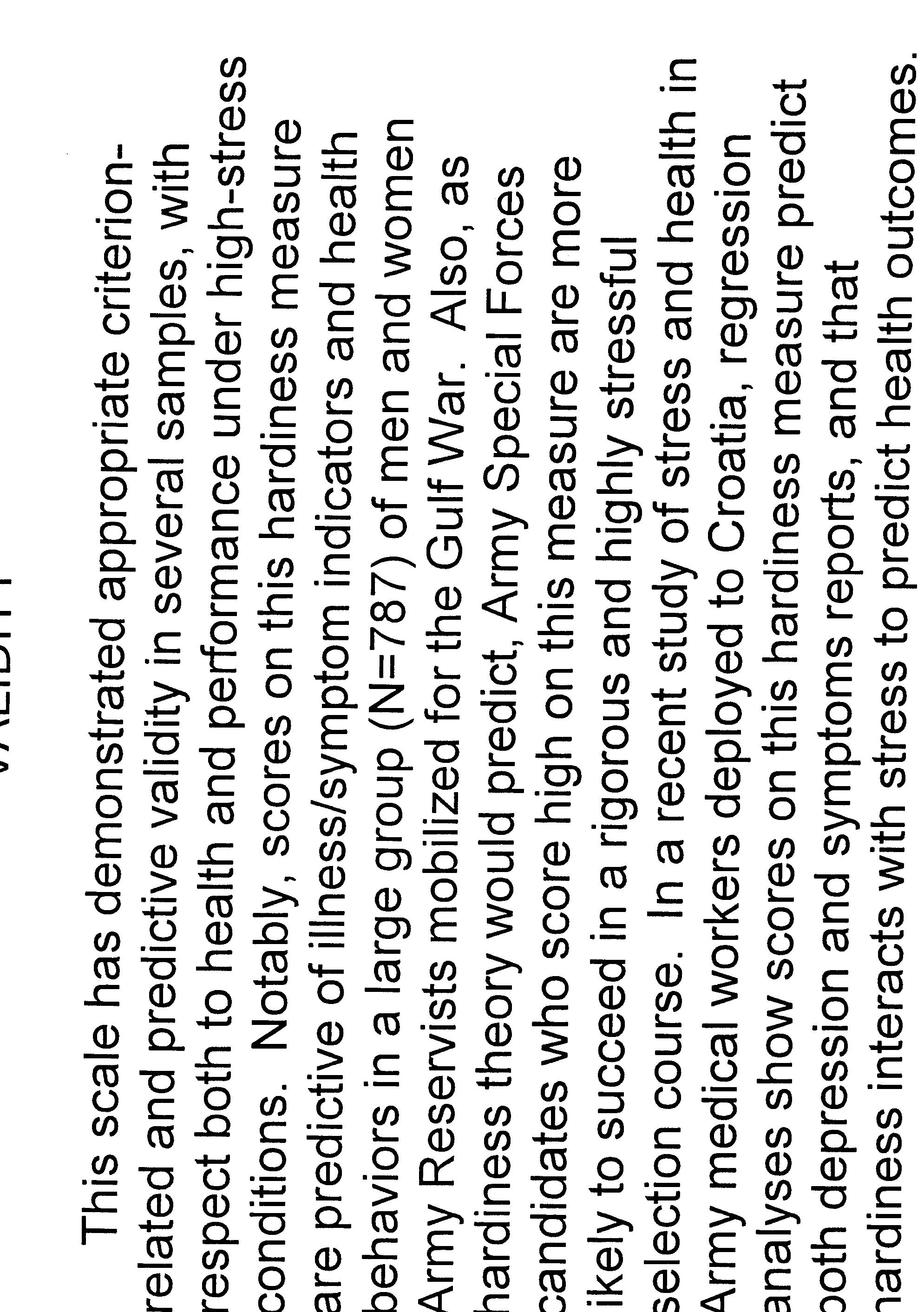 Figure 5 - A short hardiness scale