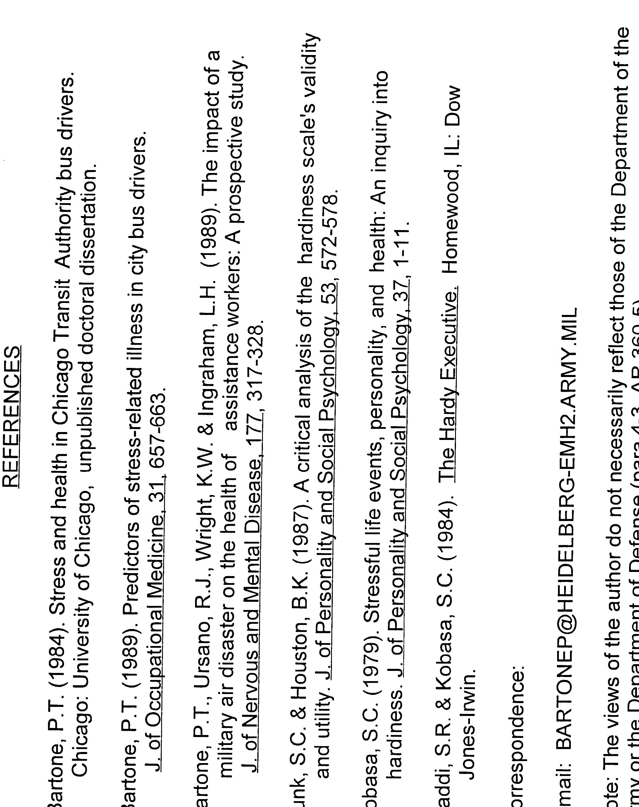 Figure 8 - A short hardiness scale