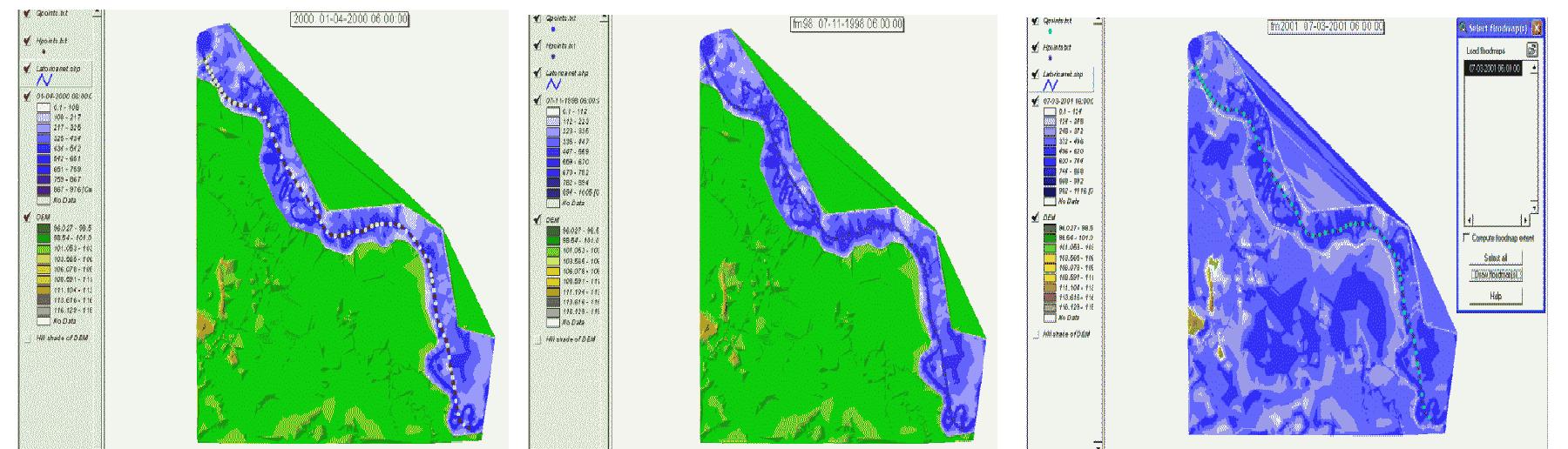 G- flood map with 10-year period h- flood map with 25-year