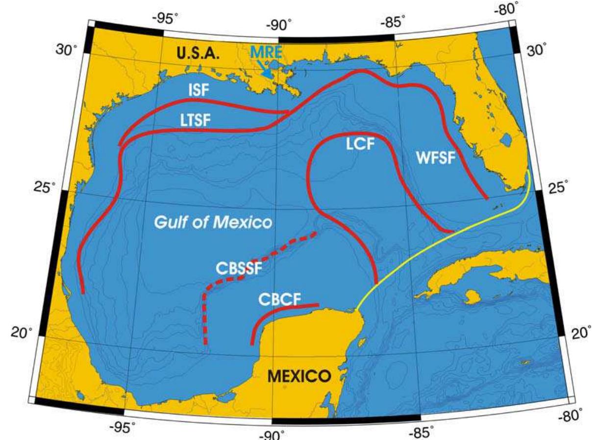 Fronts of the gulf of mexico lme. acronyms: cbcf, campeche