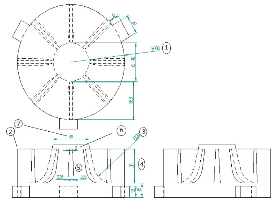 -2.1: cad drawing of benchmark design of impeller model. in