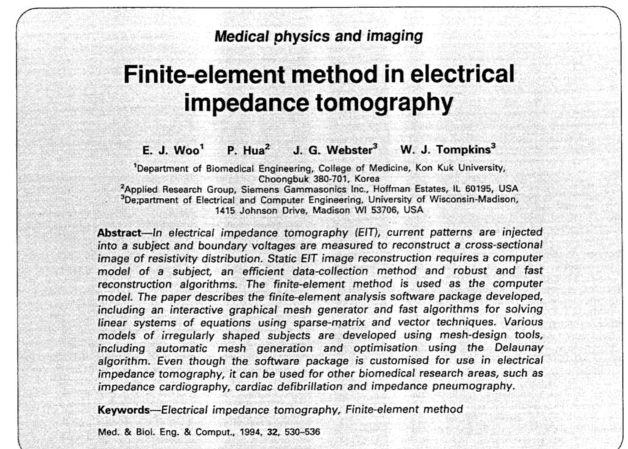 Figure 1 Finite Element Method In Electrical Impedance