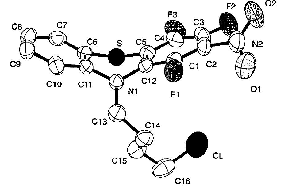 Perspective drawing of the molecular structure of (ii).