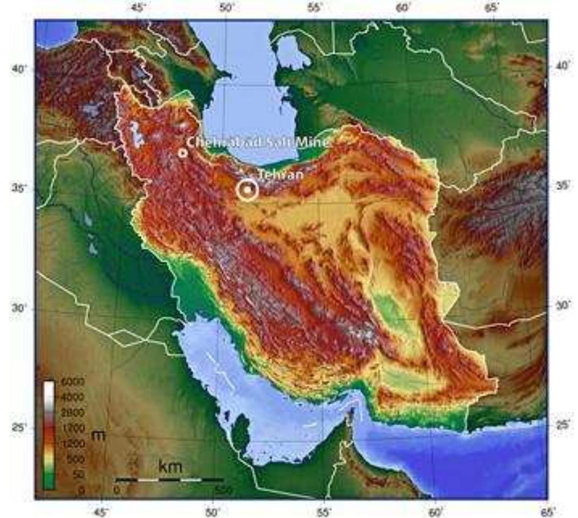 Map of iran, showing the location of the salt mine source: