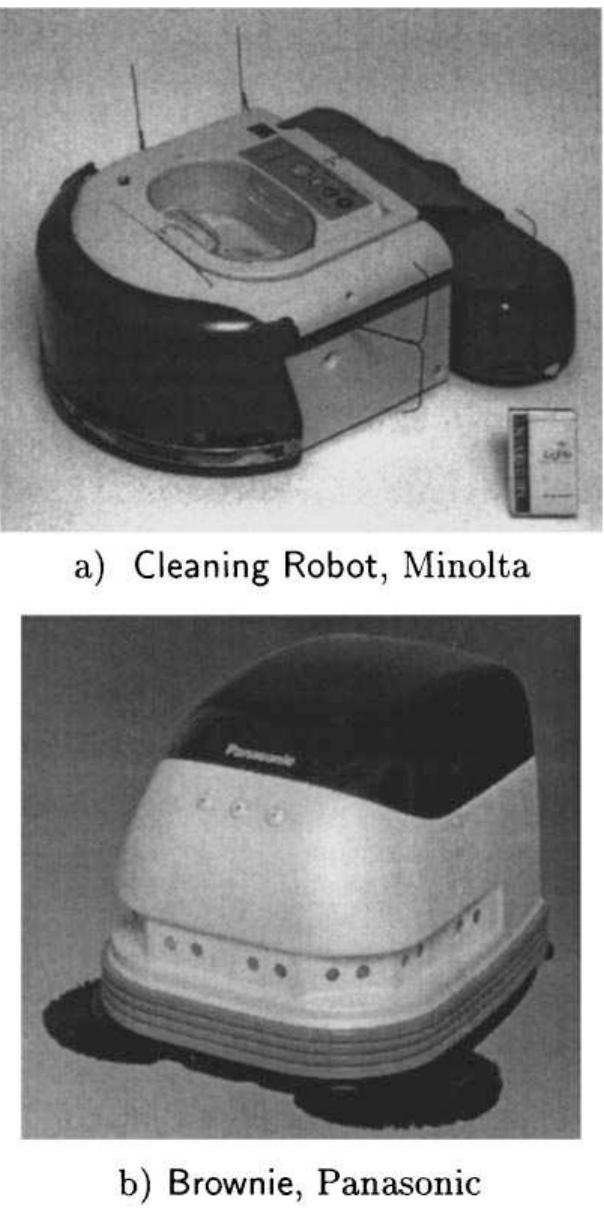Industrial prototypes of robotic vacuum cleaners.