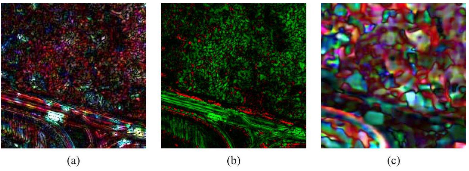 192 x 192 maps of the detail of fig. 2. (a) color composite