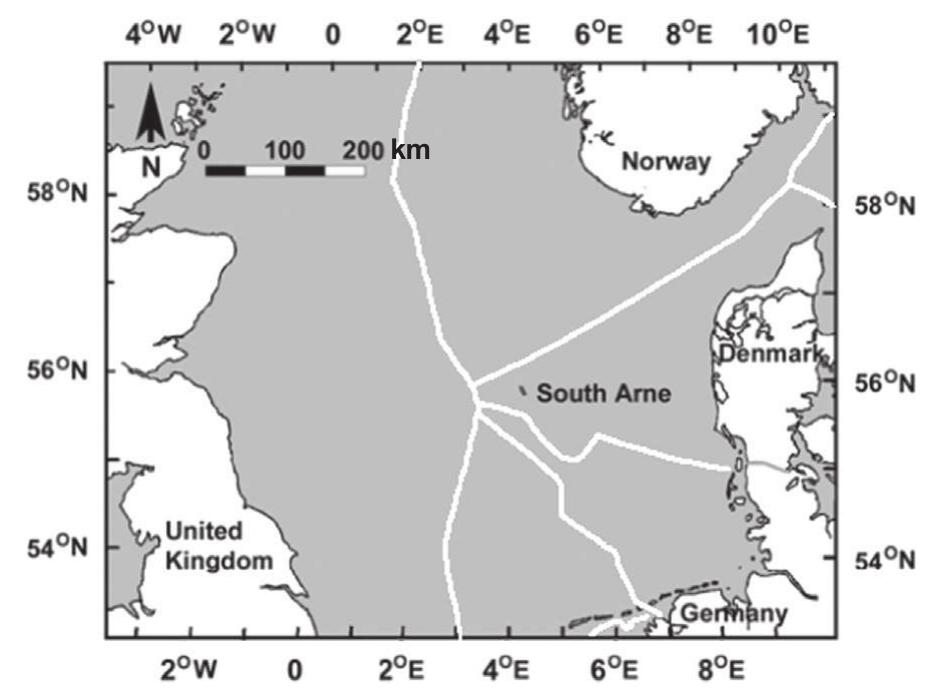 (a) location map of south arne field, north sea (modified