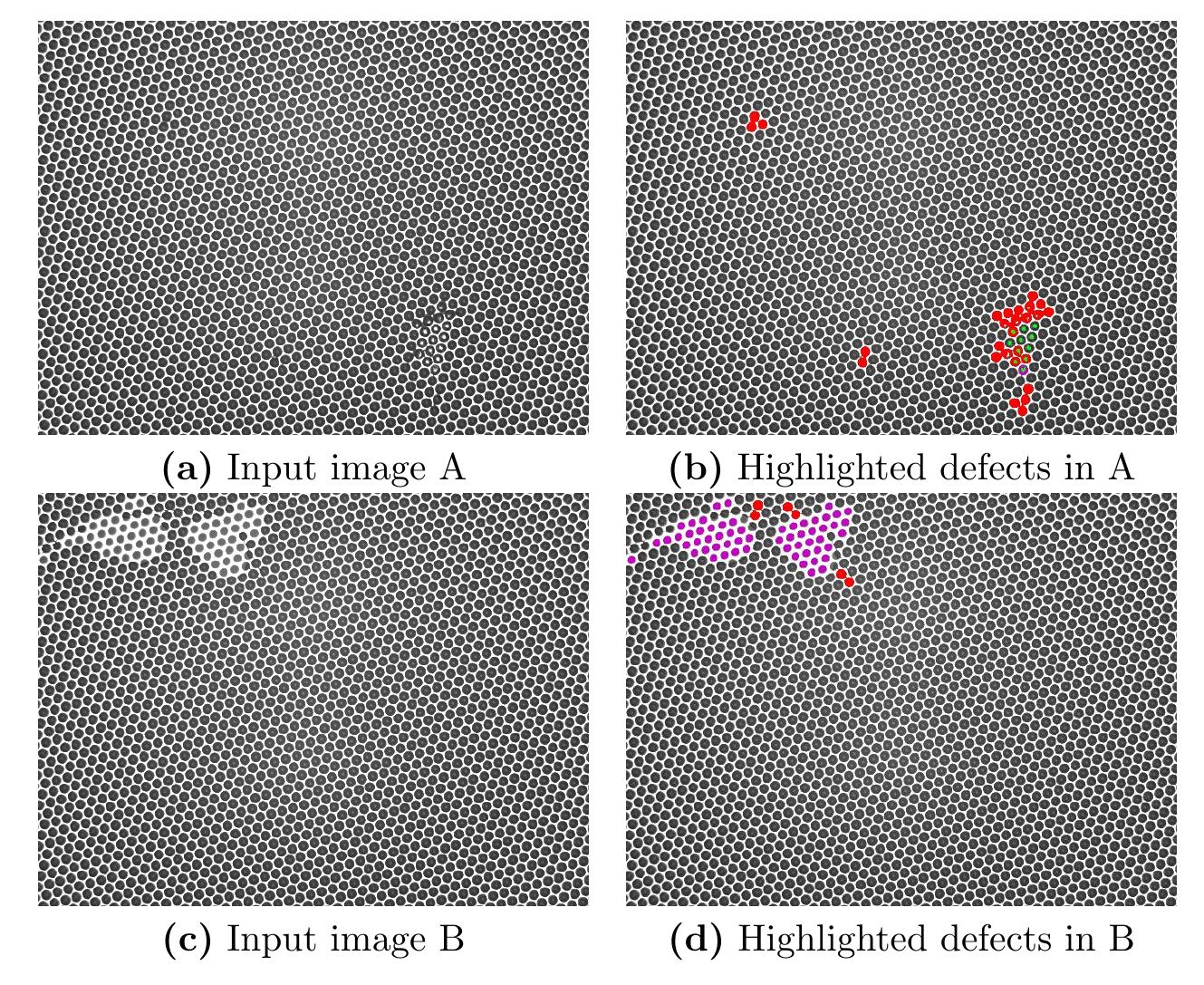 Examples of detected and highlighted defects table 3. first
