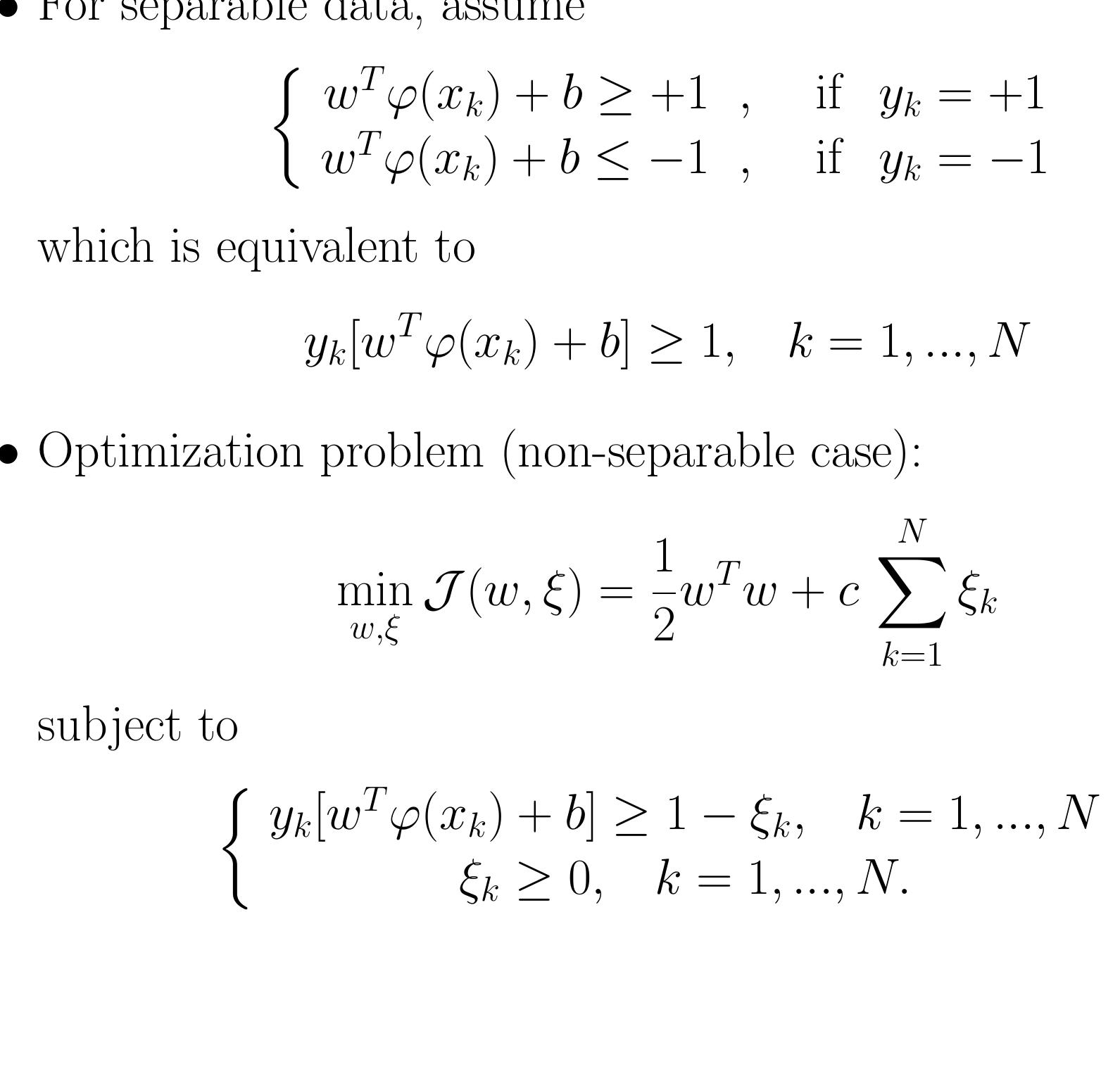 Figure 3 - Least Squares Support Vector Machines