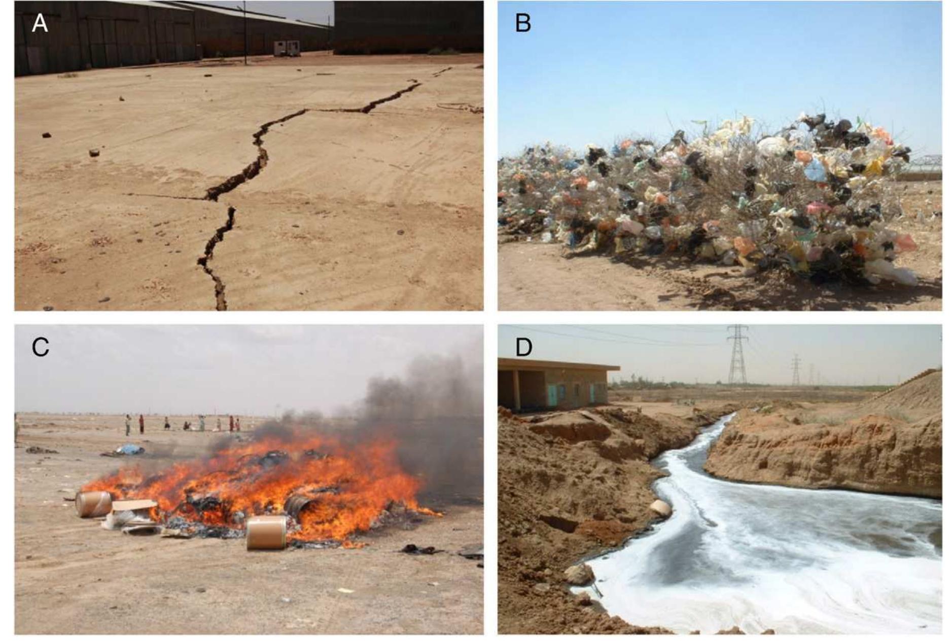 Examples of pollution in the sudan. a, fissured cement-lined