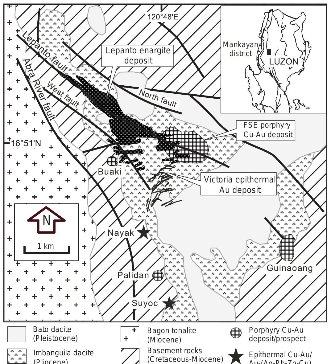 Simplified geologic map of the mankayan mineral dis- trict