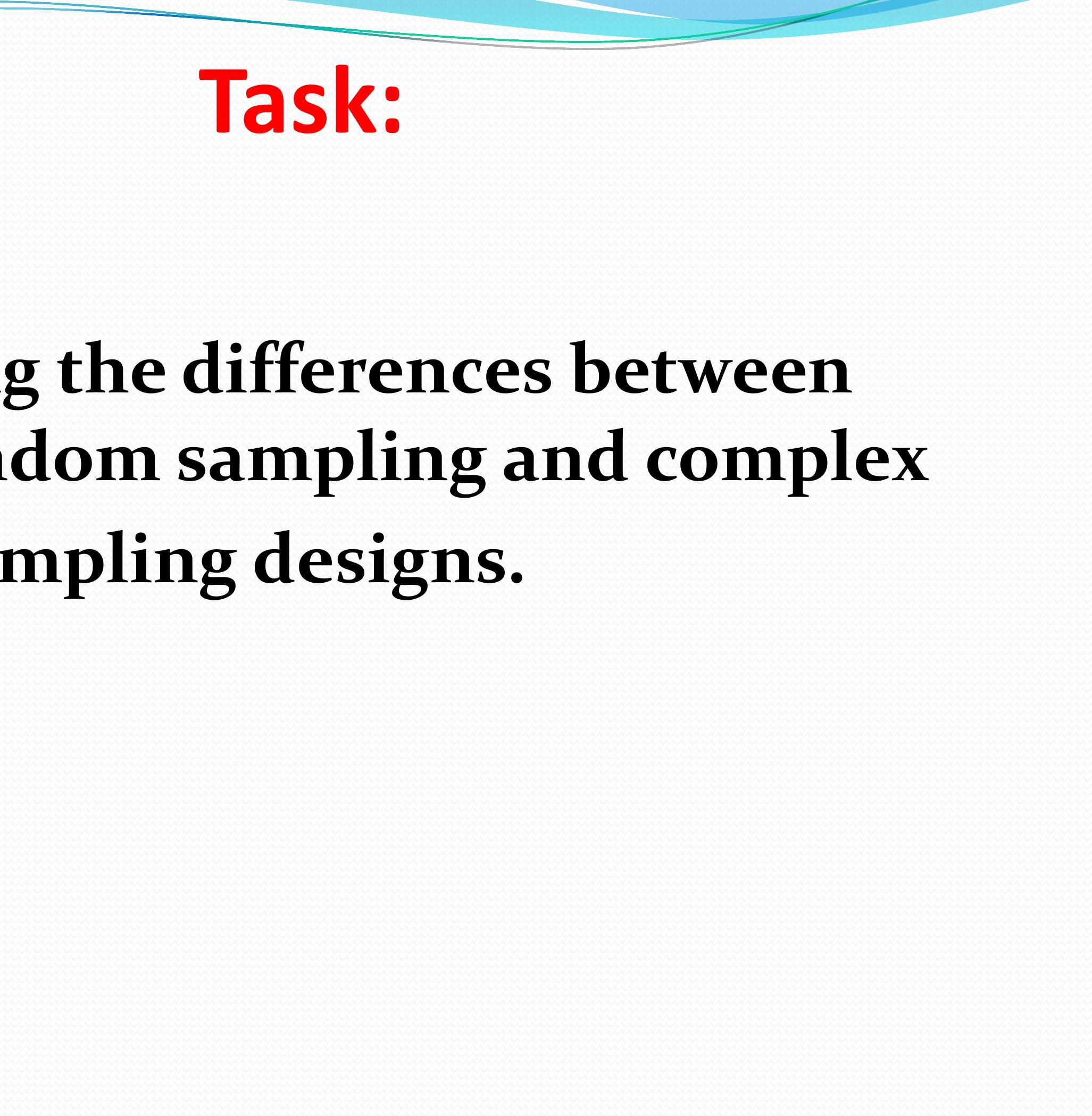Figure 2 - THE DIFFERENCES BETWEEN COMPLEX SAMPLING DESIGNS