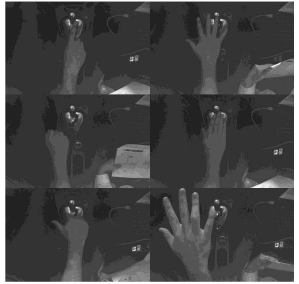 Examples of several hand gestures in the code-book fig. 1