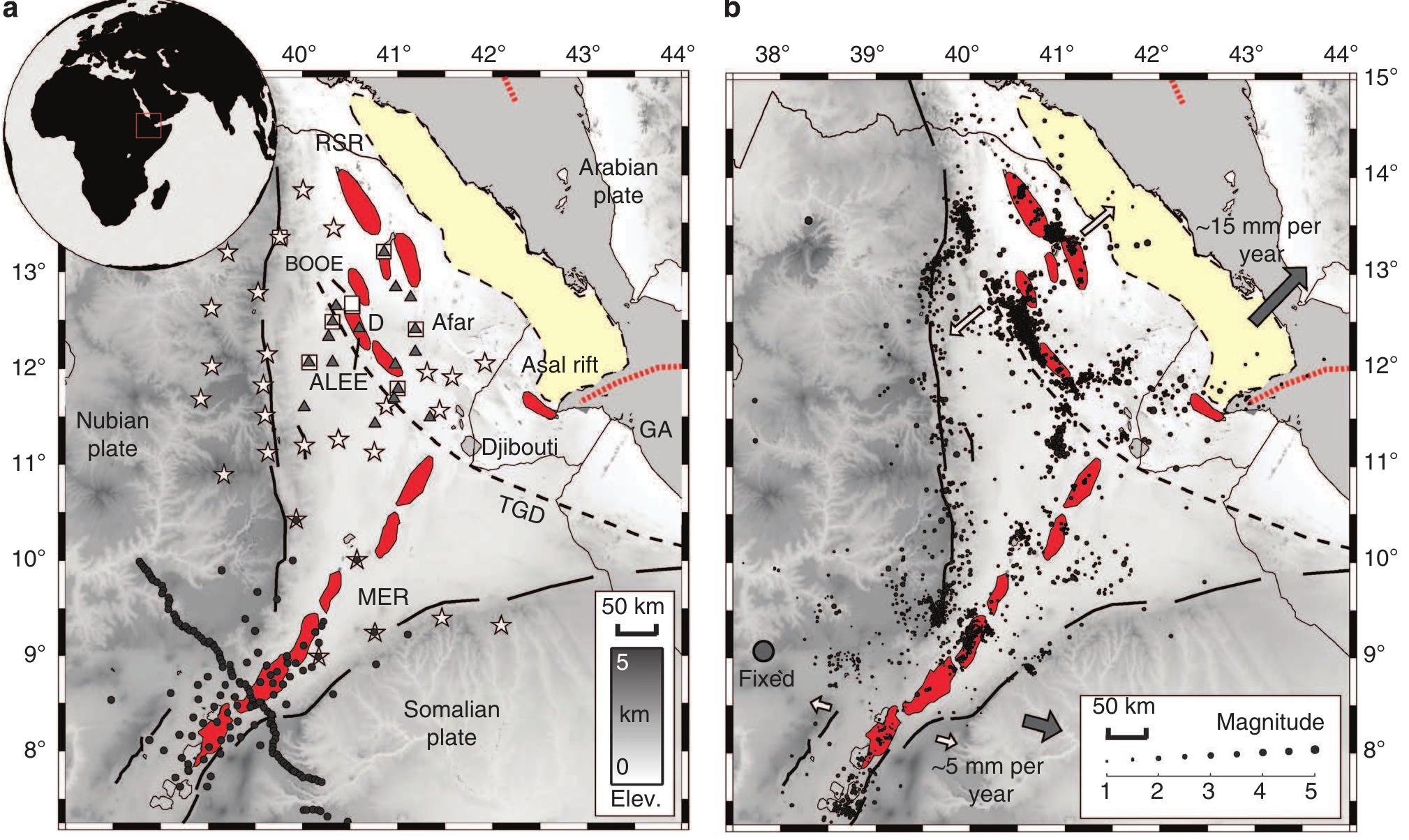 | distribution of seismic stations and earthquakes in