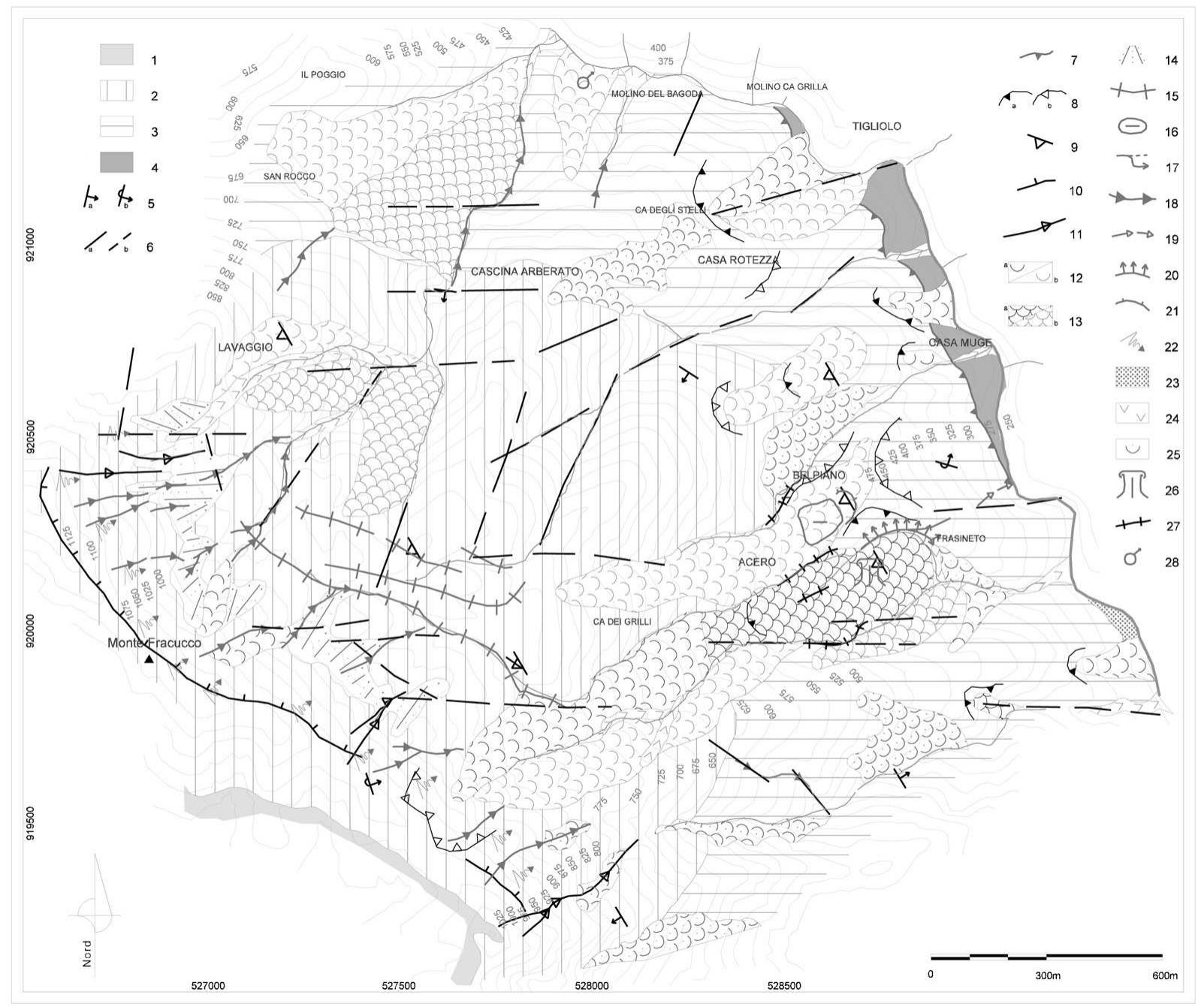 - geomorphological and morpho-structural map of the studied