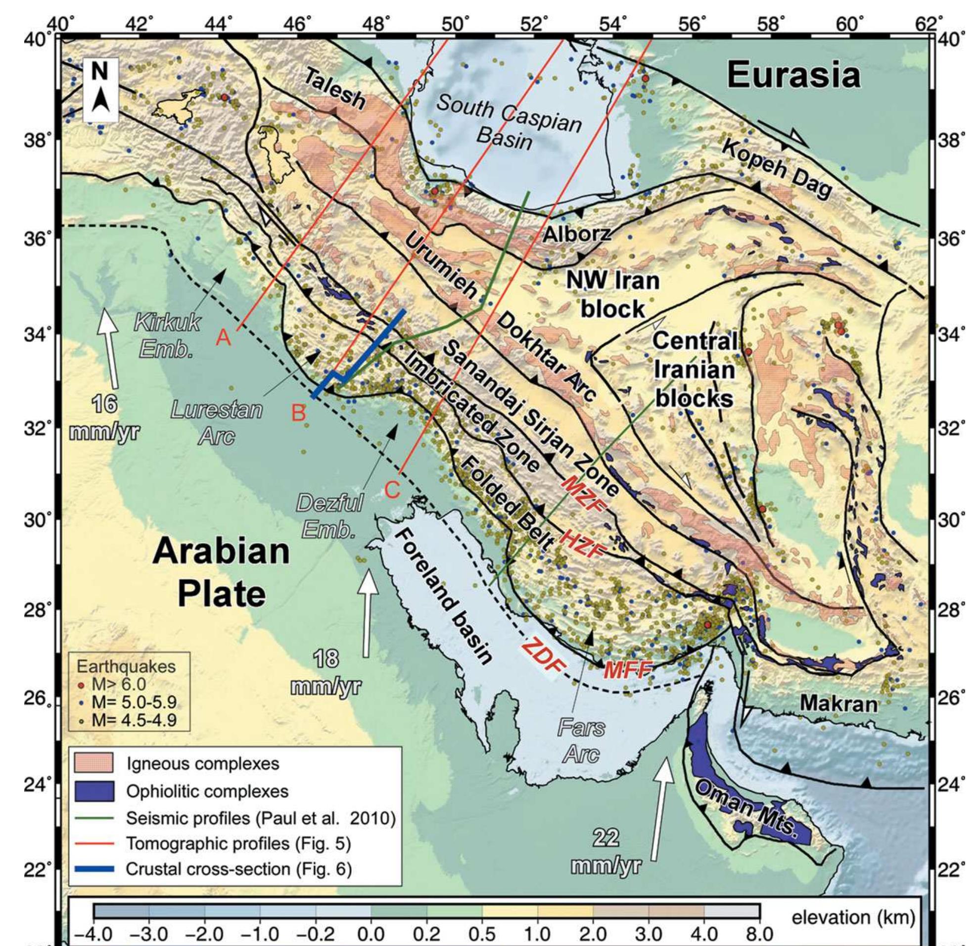 (colour online) topographic map of iran showing the main