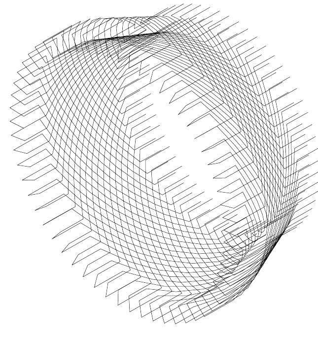 Full 3-d model of the end winding (60 coils)
