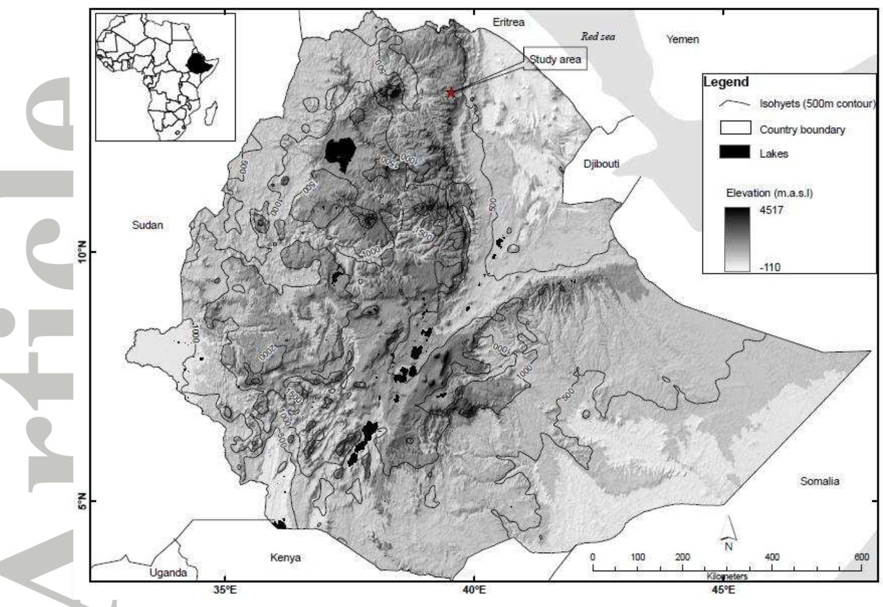 Map of ethiopia showing the location of adigudem (source: