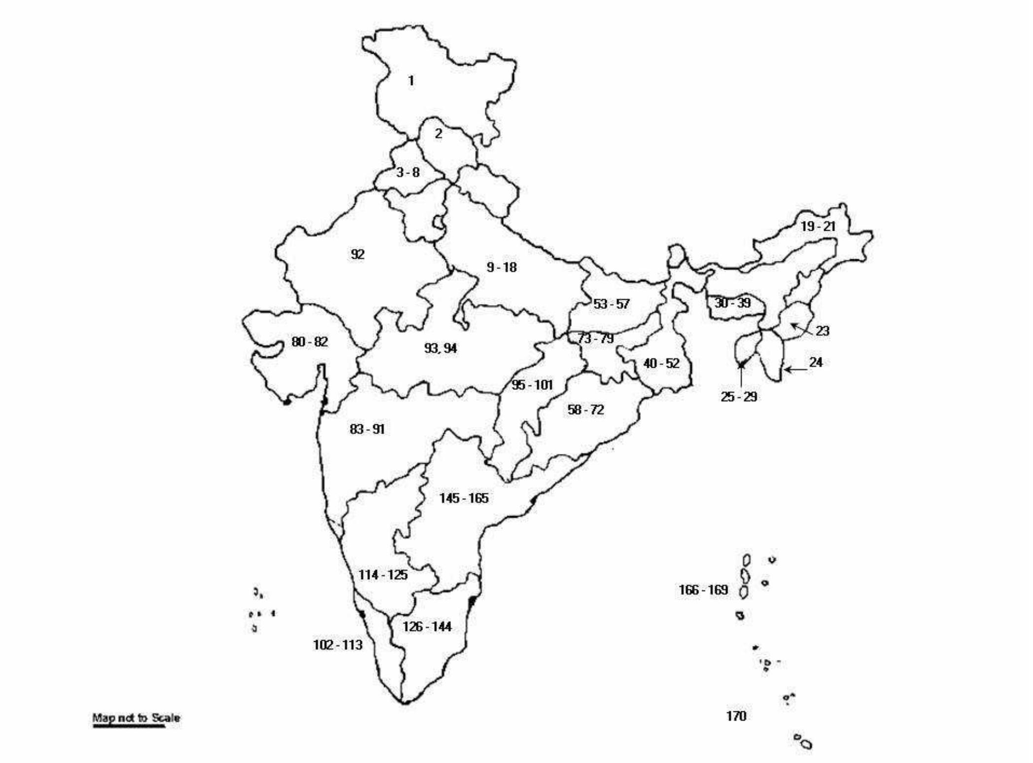 8: map of india showing the location of the populations