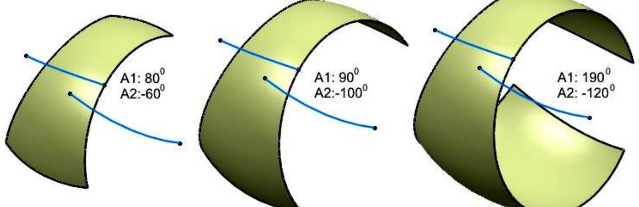 Different parametric versions of the sweep surface by