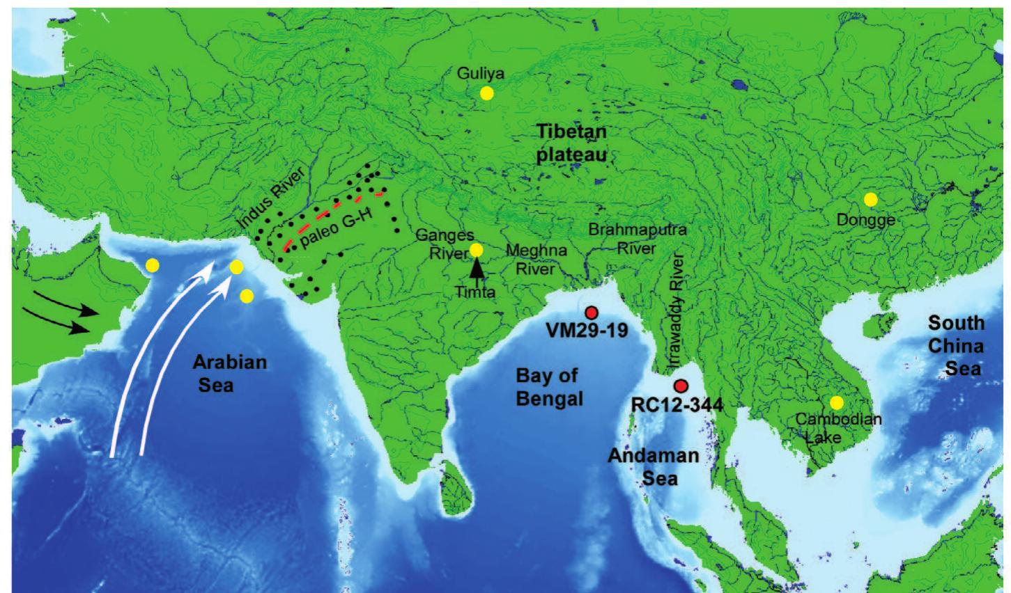 Map of the study area with locations of paleoclimate records