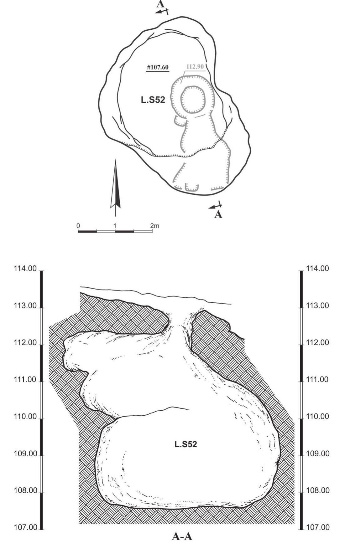 Plan and cross-section of cave f-398.
