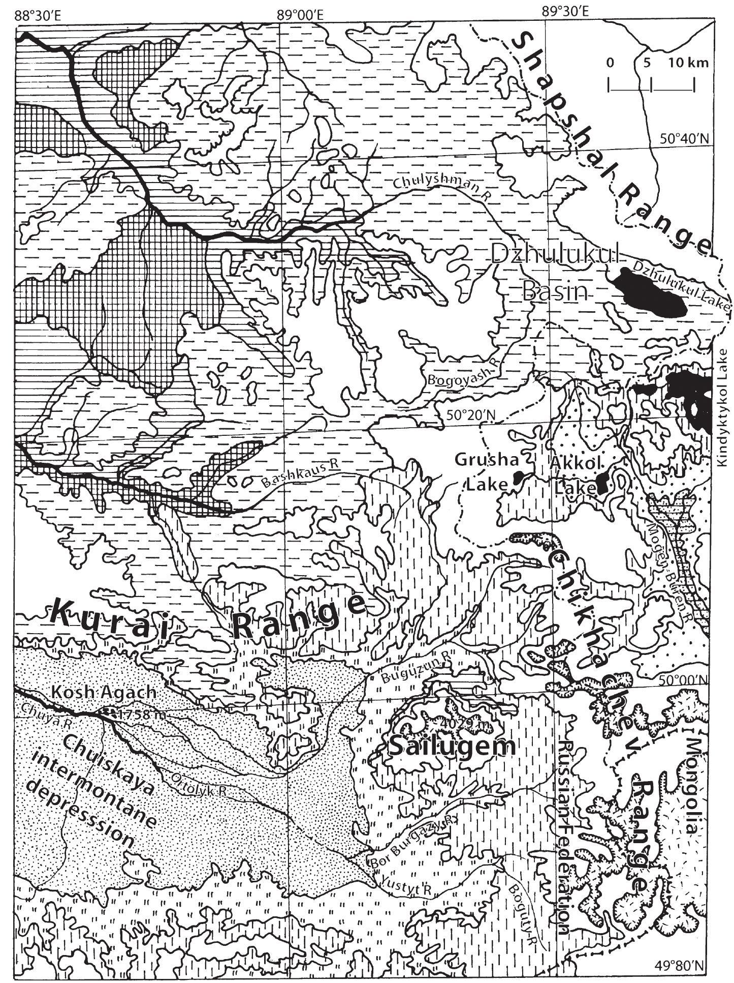 Vegetation map of the sw tuva republic and adjacent areas of