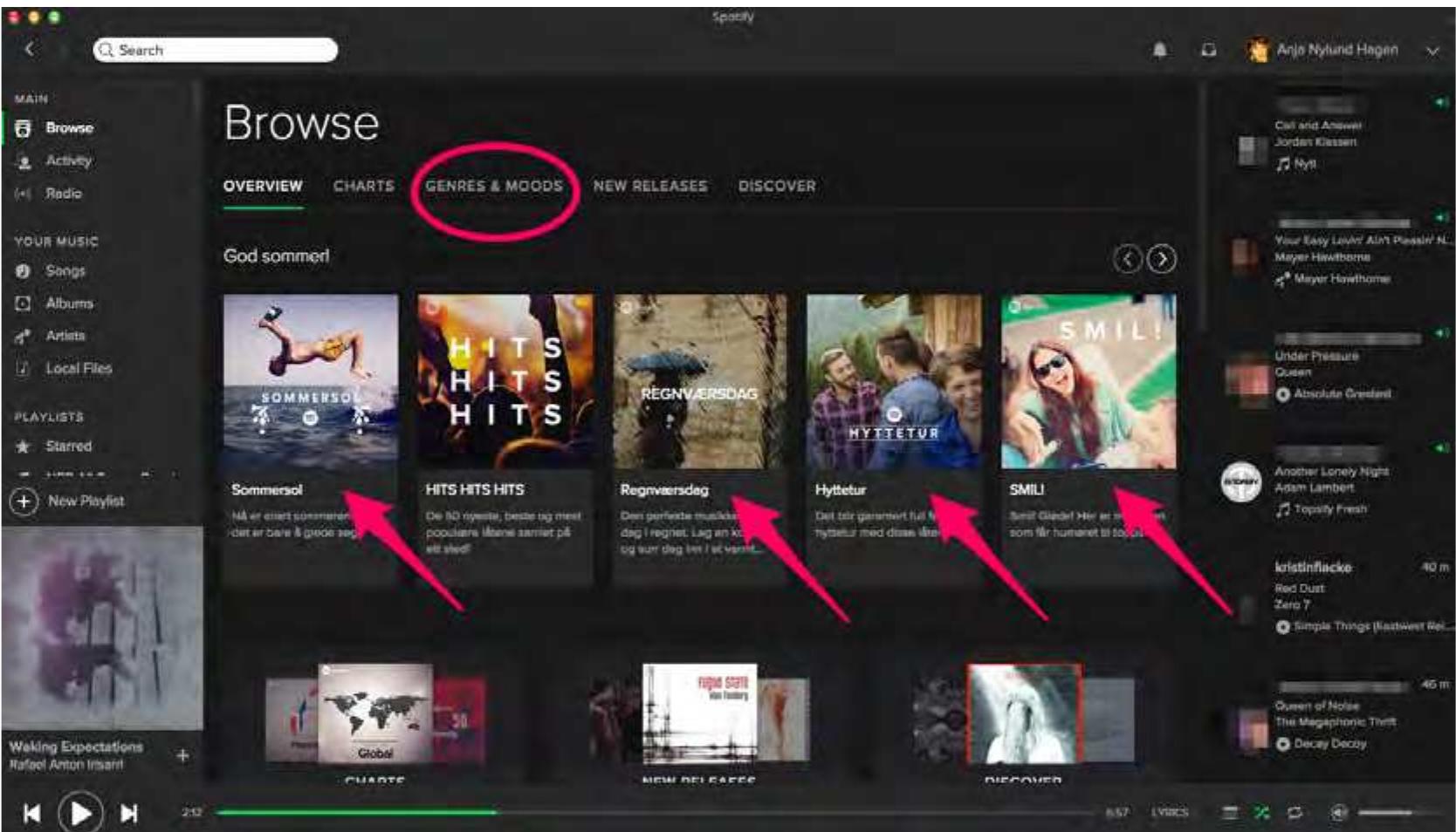 July 2015 screenshot from spotify on my laptop under the