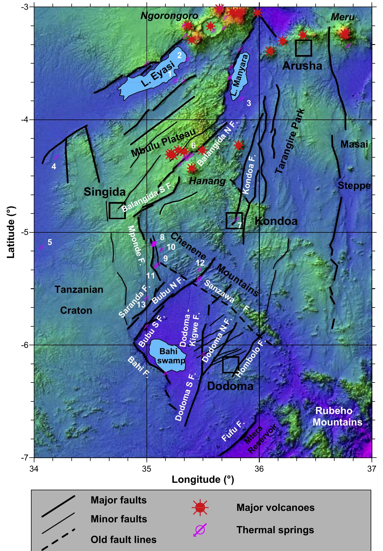 Neotectonic structure of the manyara-dodoma rift segment in