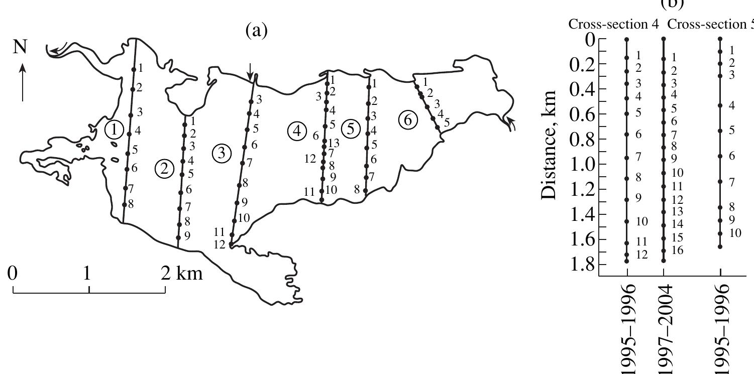 Location of (a) spatial cross-sections (numbers are in