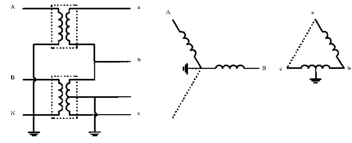 16 open y-a transformer bank with two single-phase