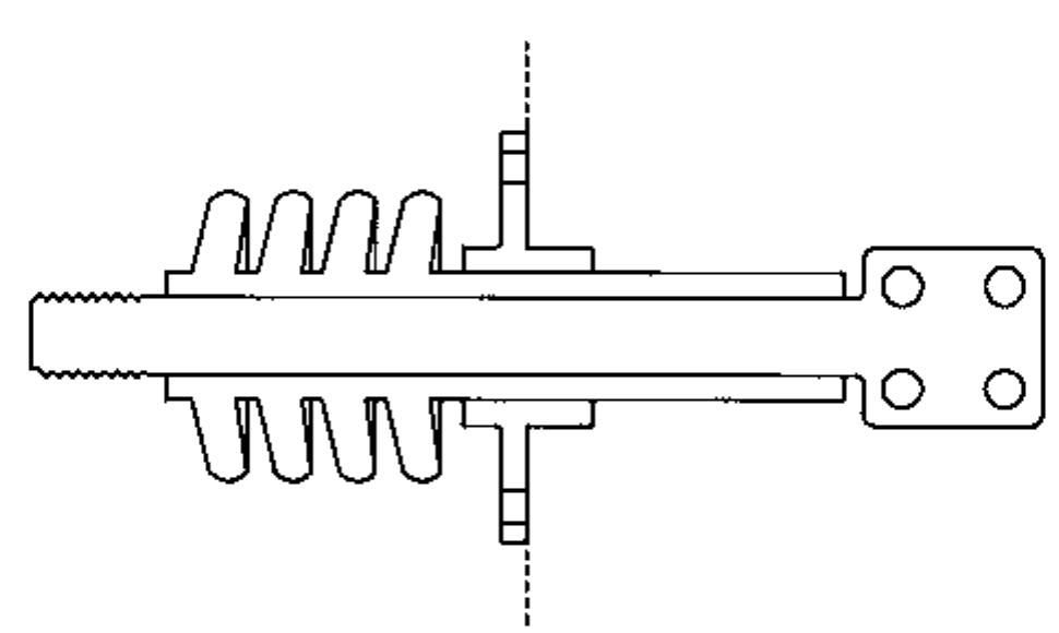 2 cutaway sketch of a solid bushing, suitable for side-wall