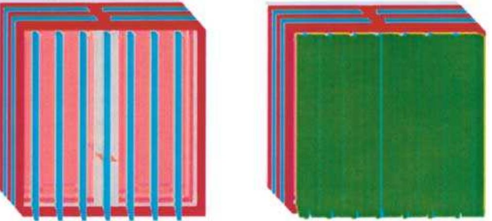 The layered structure of a typical chip. the first offwhite